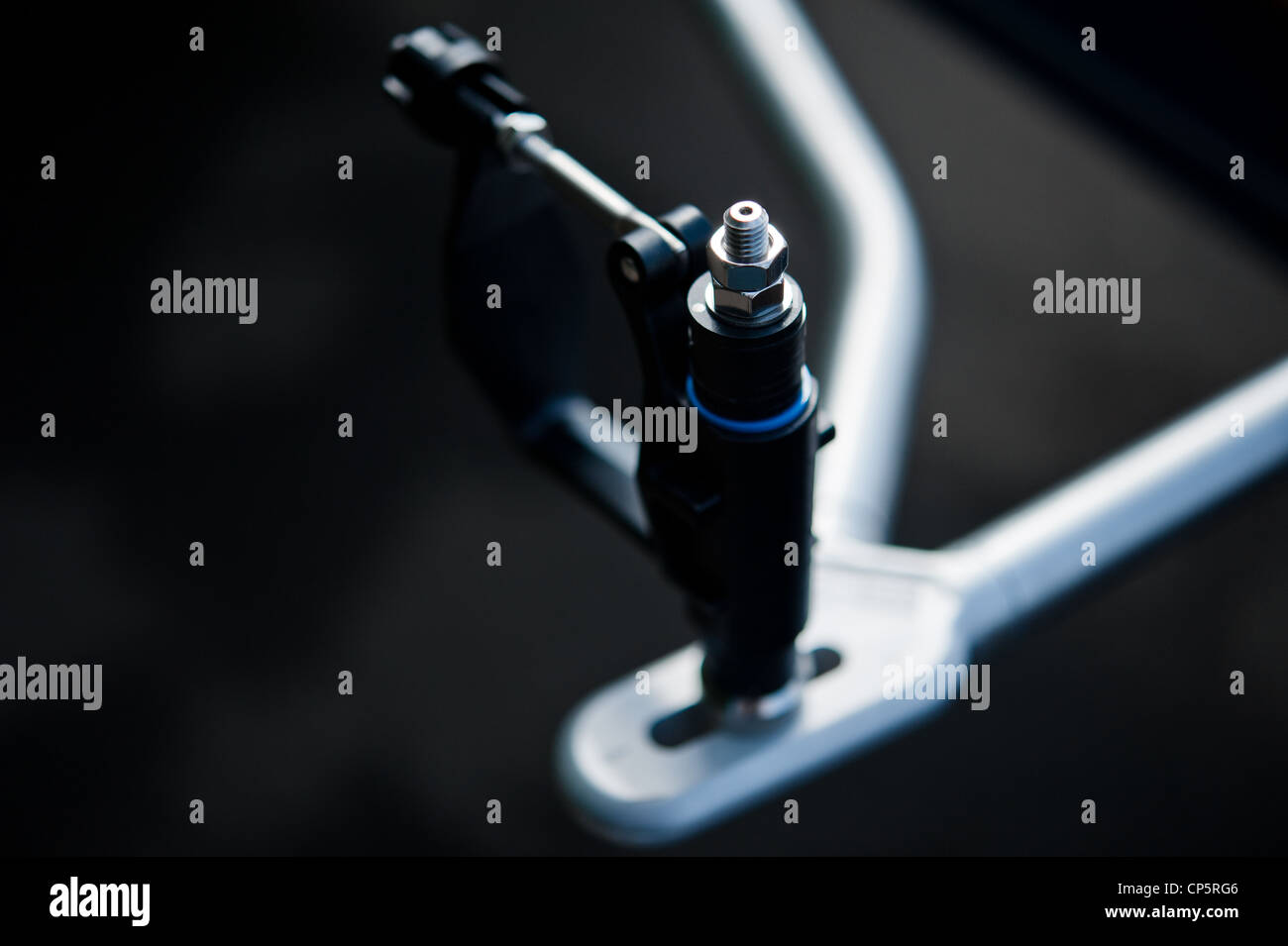 Detail of a rudder clamp from a rowing boat Stock Photo - Alamy