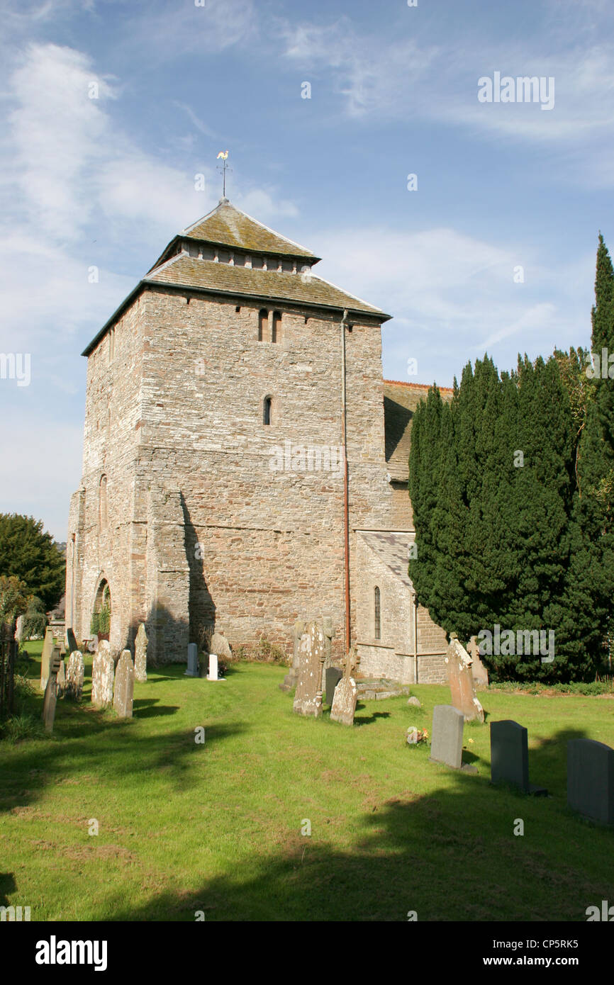 St Georges Church Tower Clun Shropshire England UK Stock Photo - Alamy