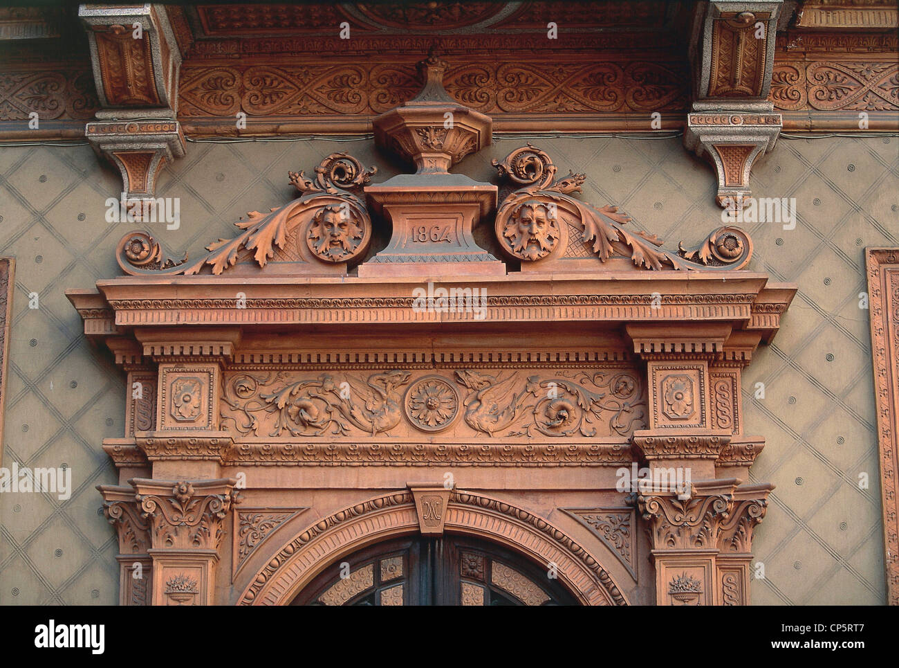 Lombardy - Milan. HOUSE OF MANZONI. SPECIAL: TRABEATION above the main ...