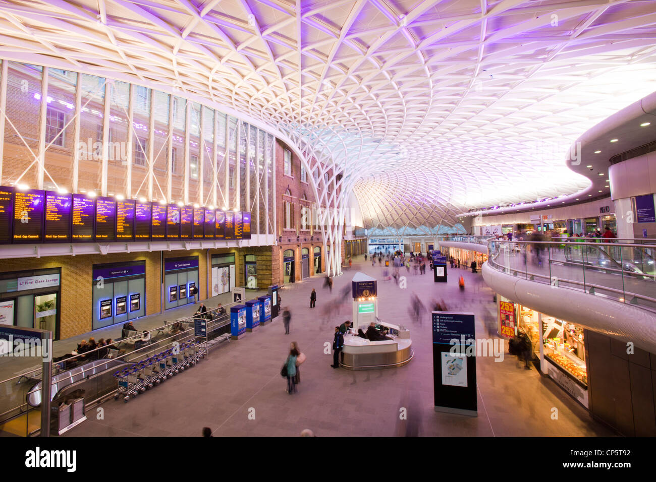 The inside of the newly refurbished Kings Cross railway station, London ...