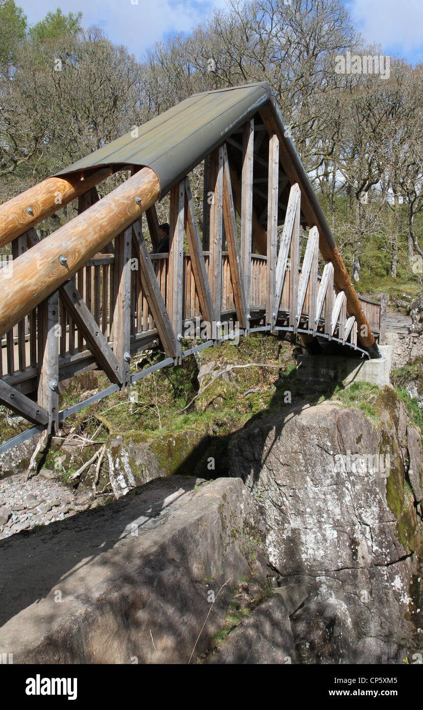 bridge over Bracklinn Falls Callander Scotland April 2012 Stock Photo ...