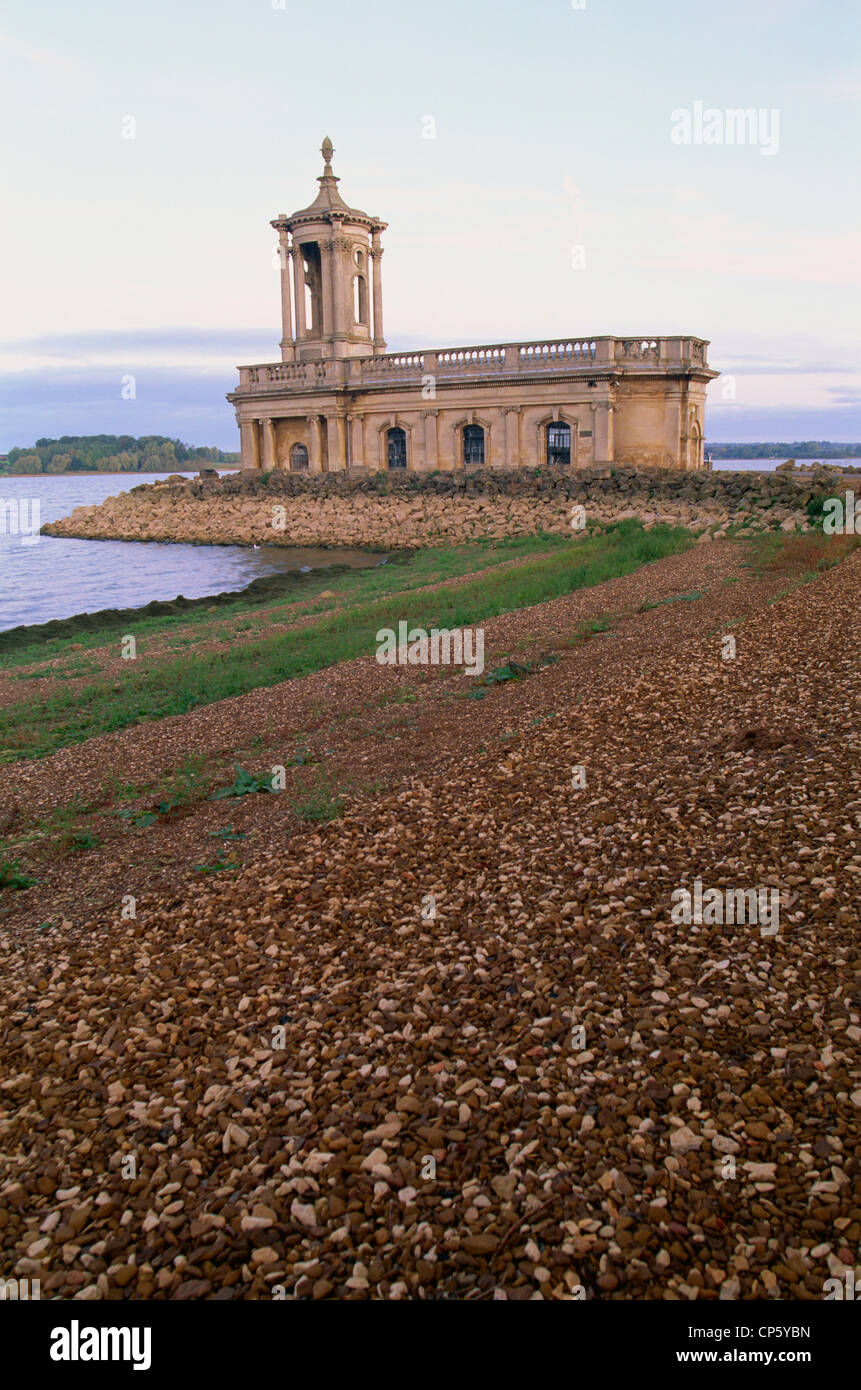 England, Leicestershire, Rutland Water, Normanton Church Stock Photo ...