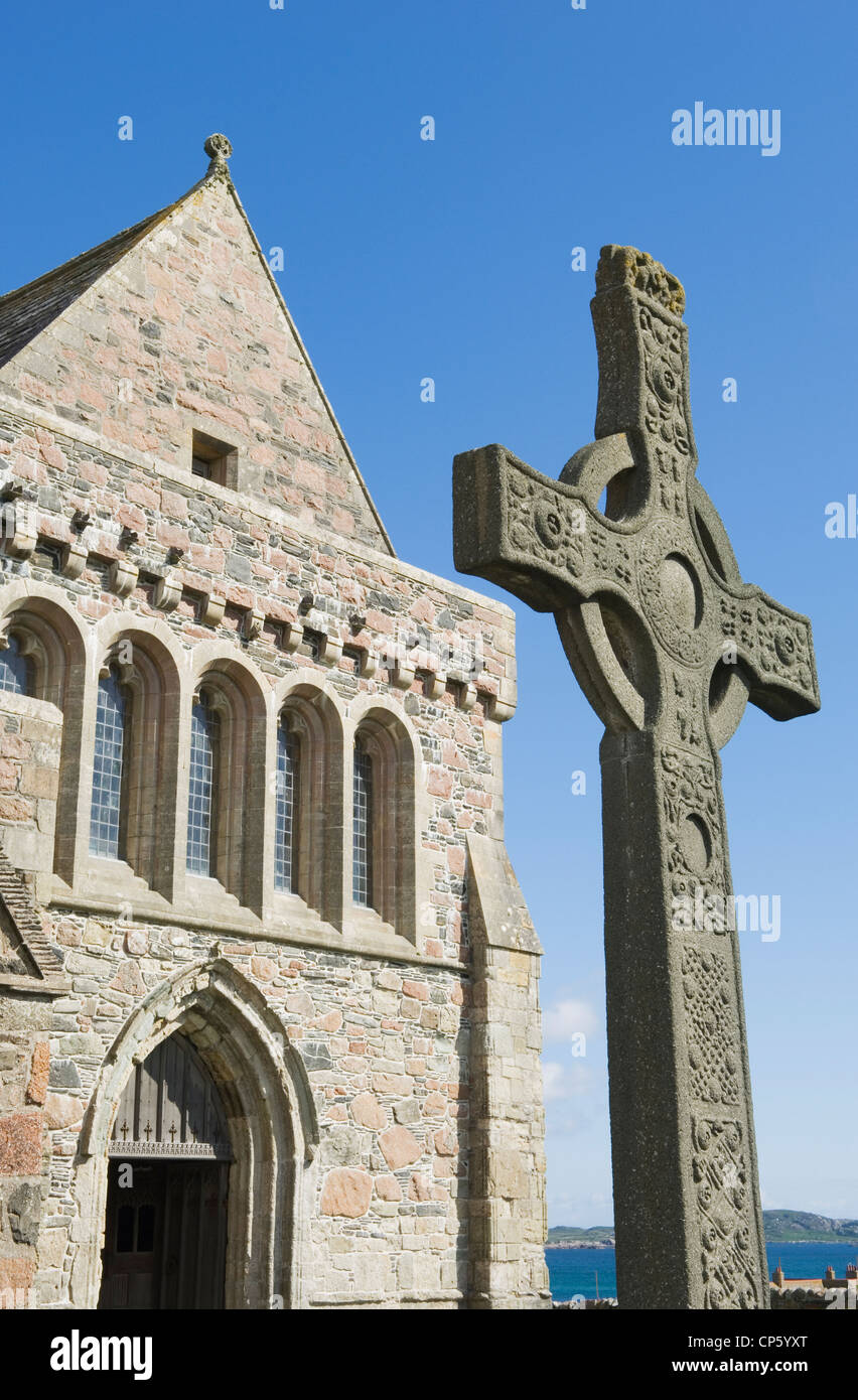 St. John's Cross outside the Abbey, Isle of Iona, Argyll, Scotland ...