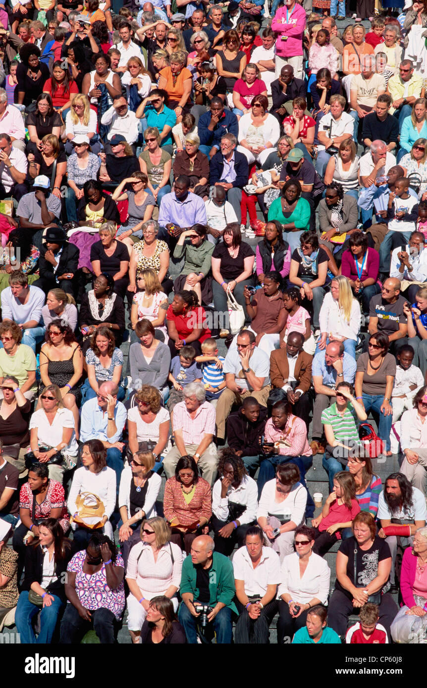 England, London, Southwark, Multi Ethnic Crowd Scene at the Scoop Stock ...