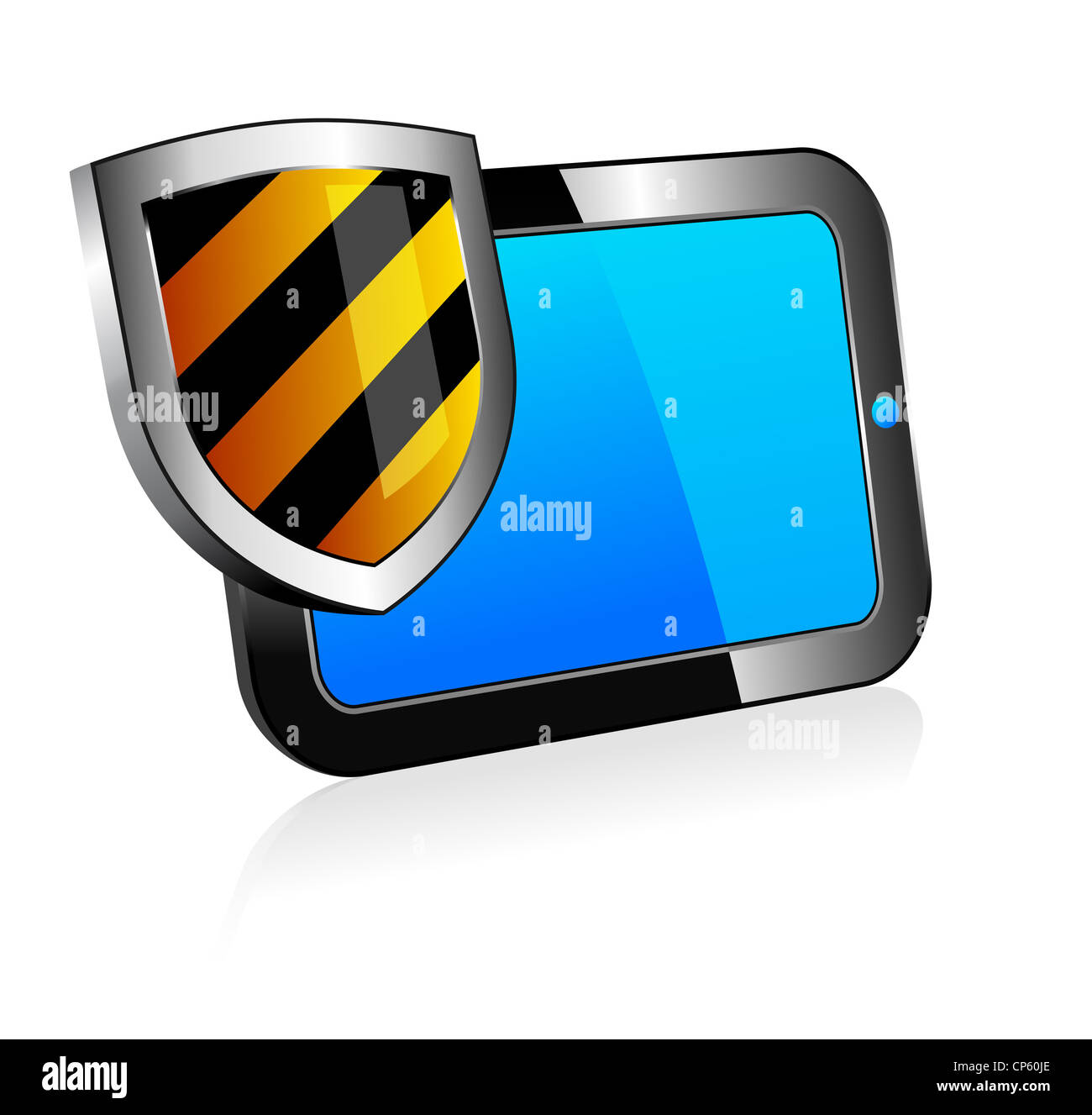 Shield antivirus Tablet Stock Photo - Alamy