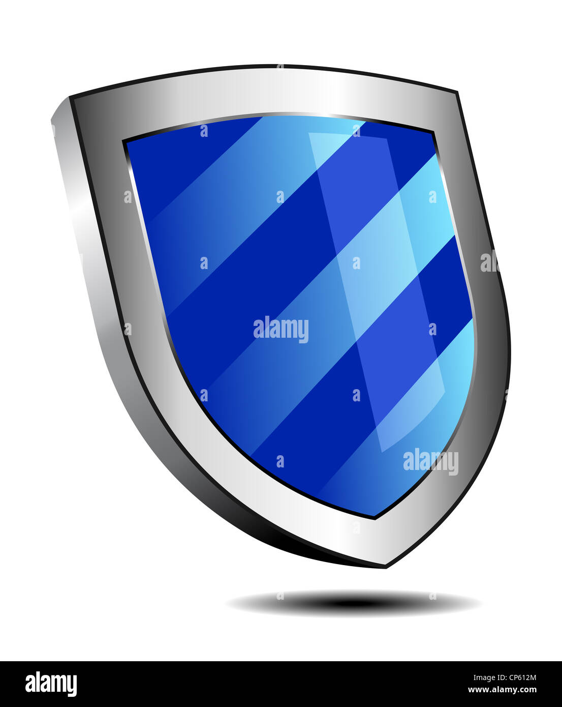 3D Blue and Silver Shield Stock Photo - Alamy