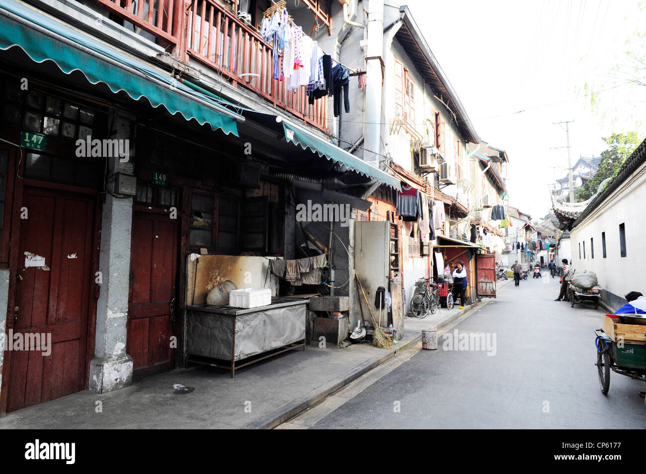 A typical street in Shanghai old town Stock Photo - Alamy