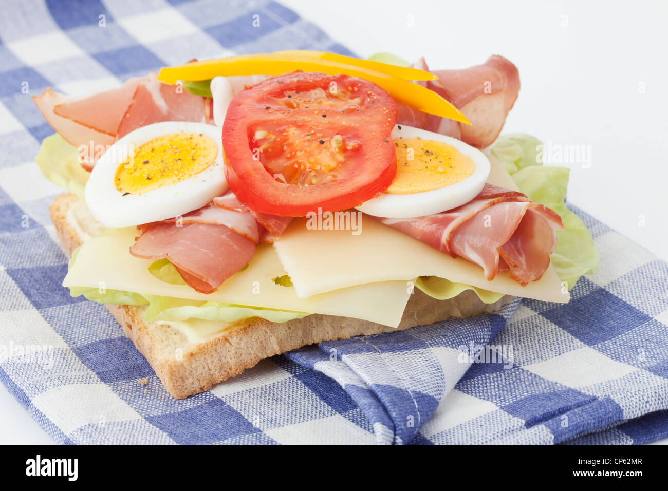 Sandwich on napkin, close up Stock Photo - Alamy