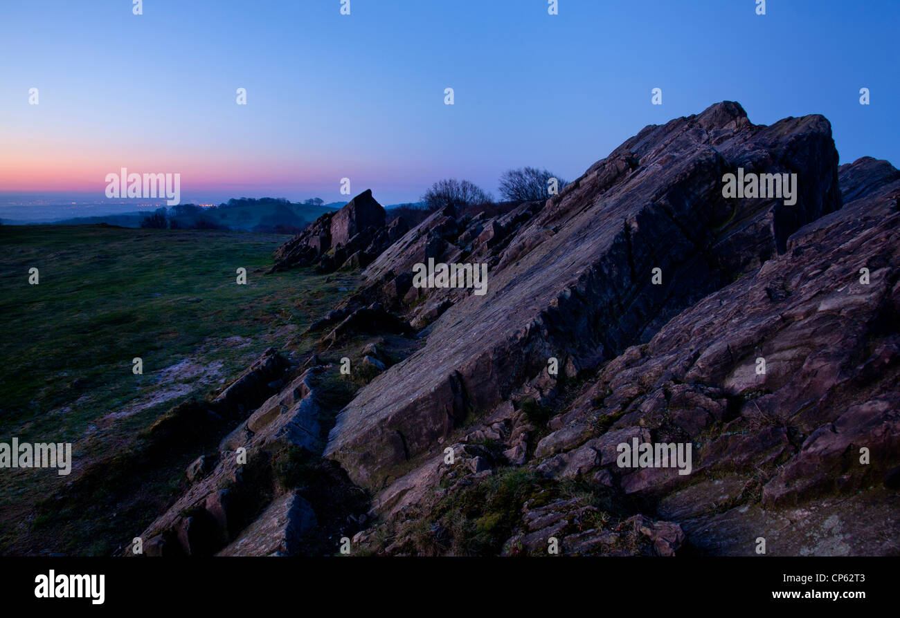 Volcanic rock formations at Beacon Hill early morning ,some of the ...
