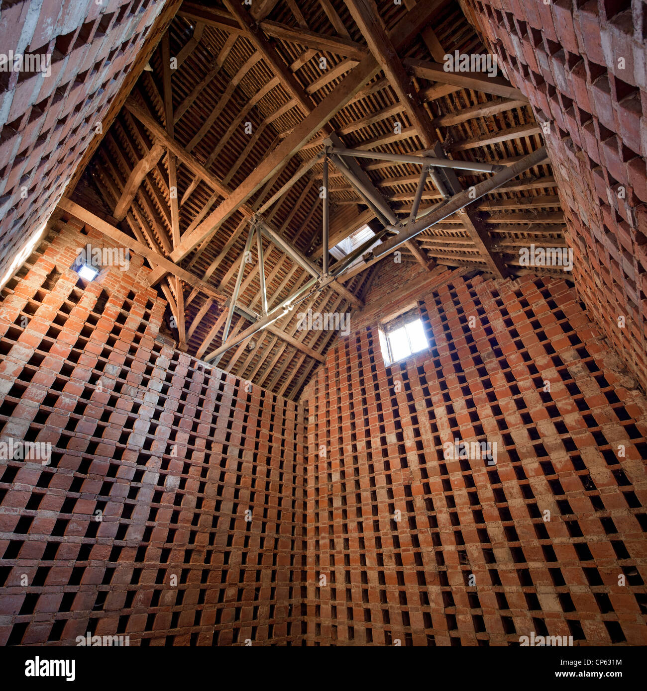 Interior of 17th century dovecote, 2nd largest in England at Culham ...