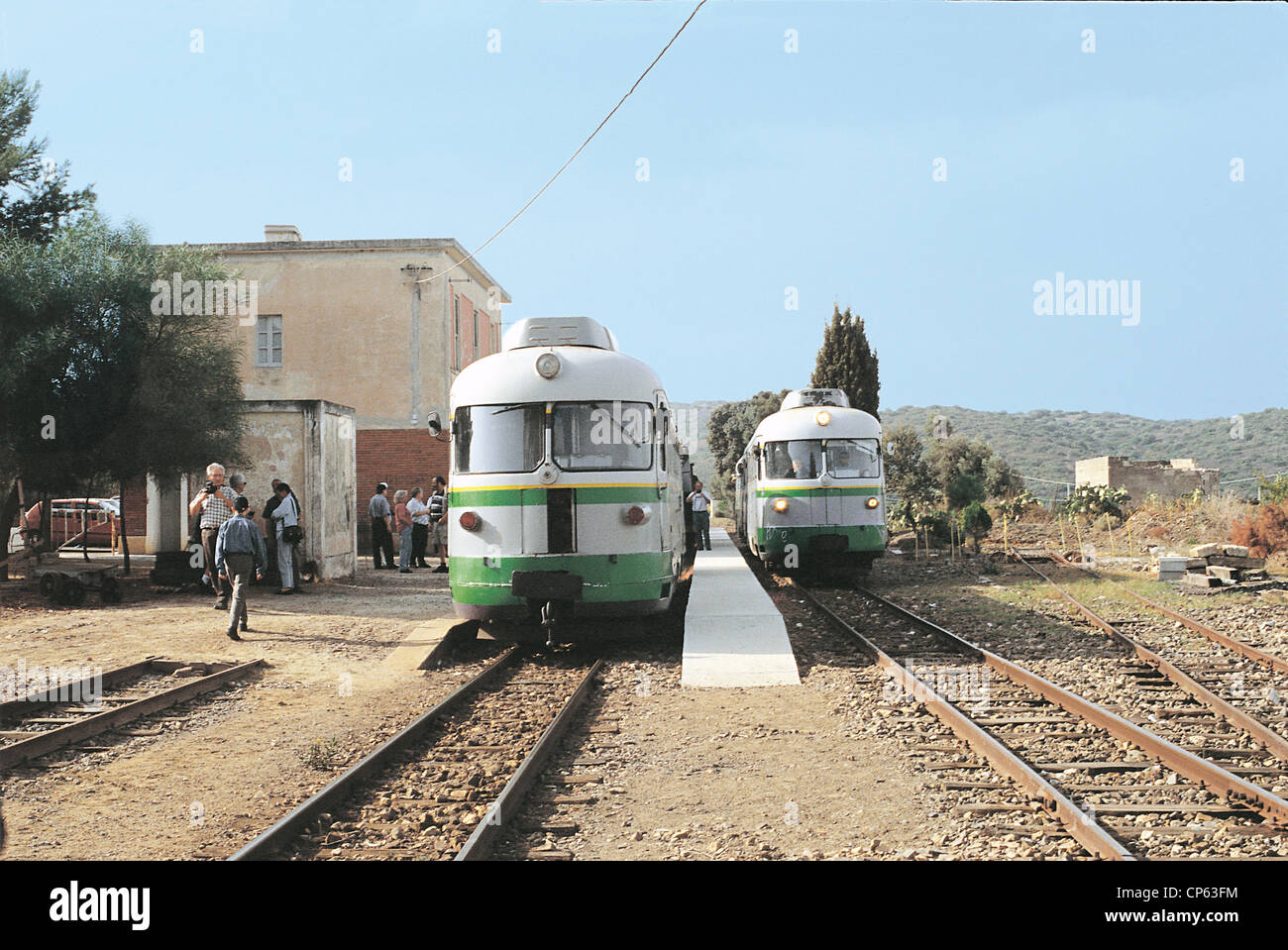Italian Railways, twentieth century Green Train of Sardinia Crossing ...