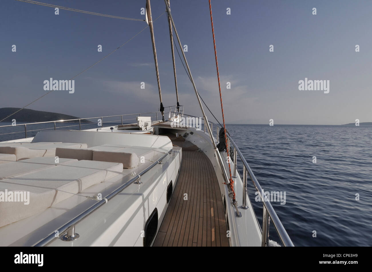 deck of luxury sailboat Stock Photo - Alamy