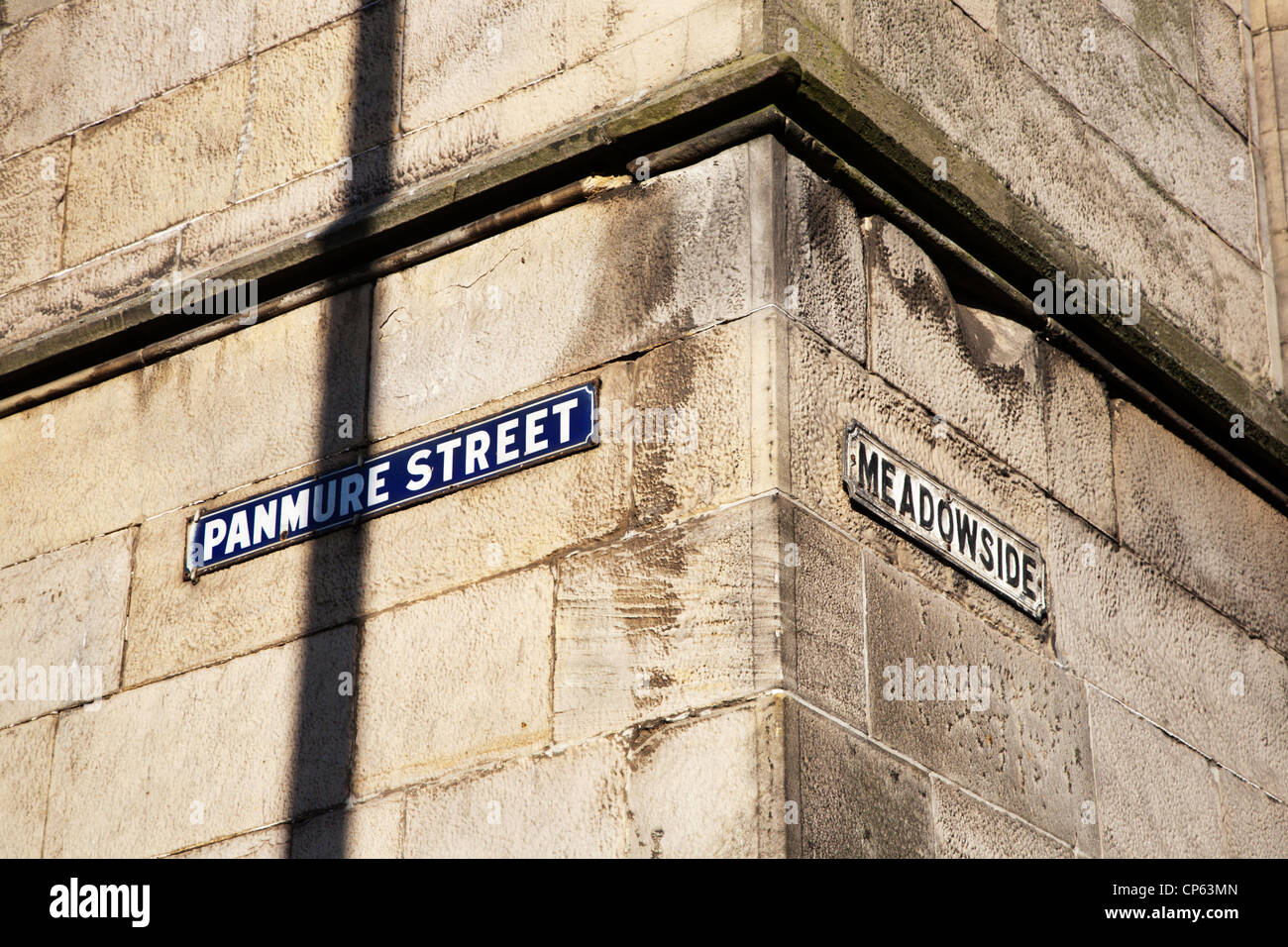 Panmure Street and Meadowside Signs Dundee Scotland Stock Photo - Alamy