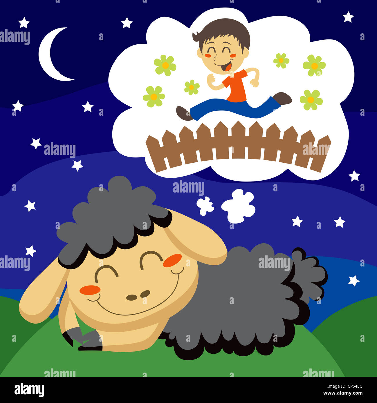 Counting sheep sleep hi-res stock photography and images - Alamy