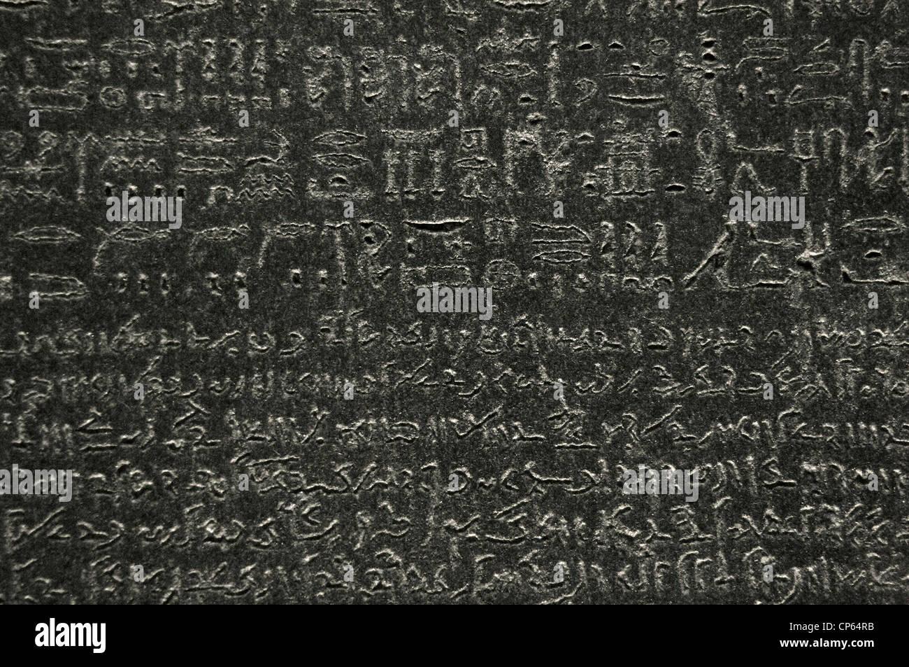 The Rosetta Stone. Ptolemaic era. 196 BC. Hieroglyphical and demotic ...