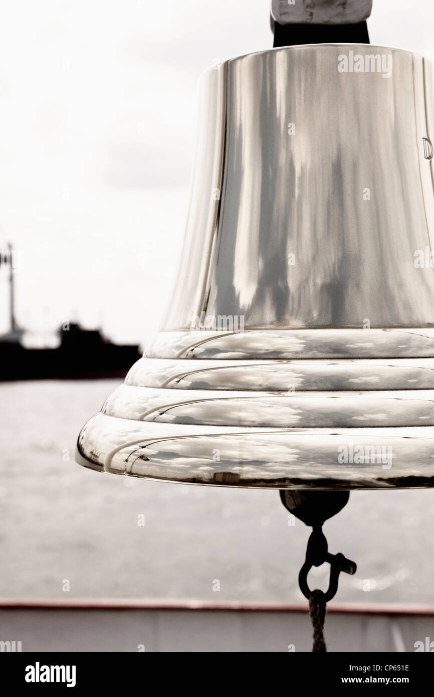 Hamburg, Shiny ship bell, close up Stock Photo - Alamy