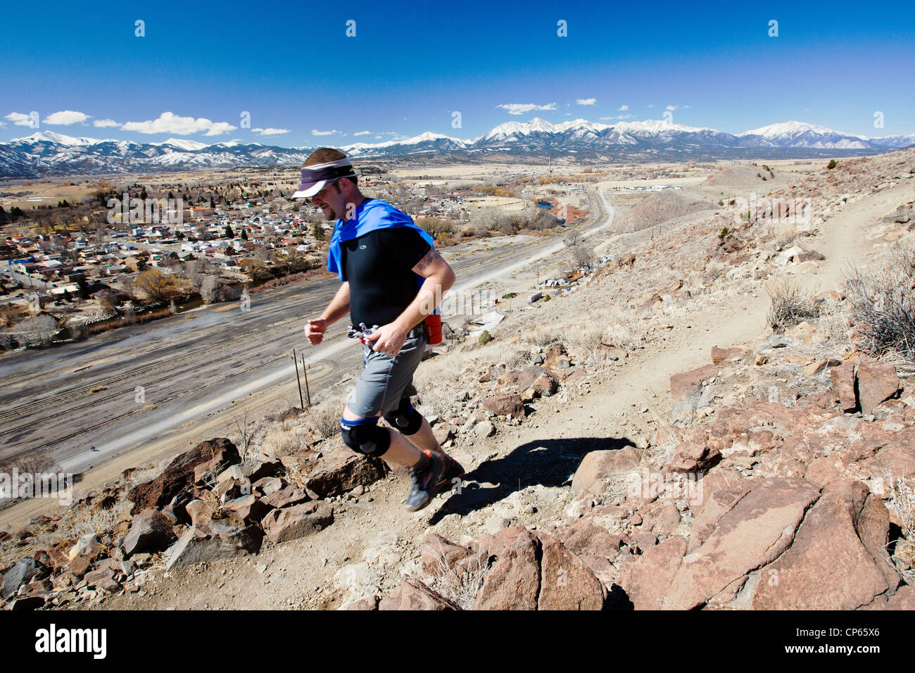 Male runner competes in the Run Through Time Half Marathon, Salida ...