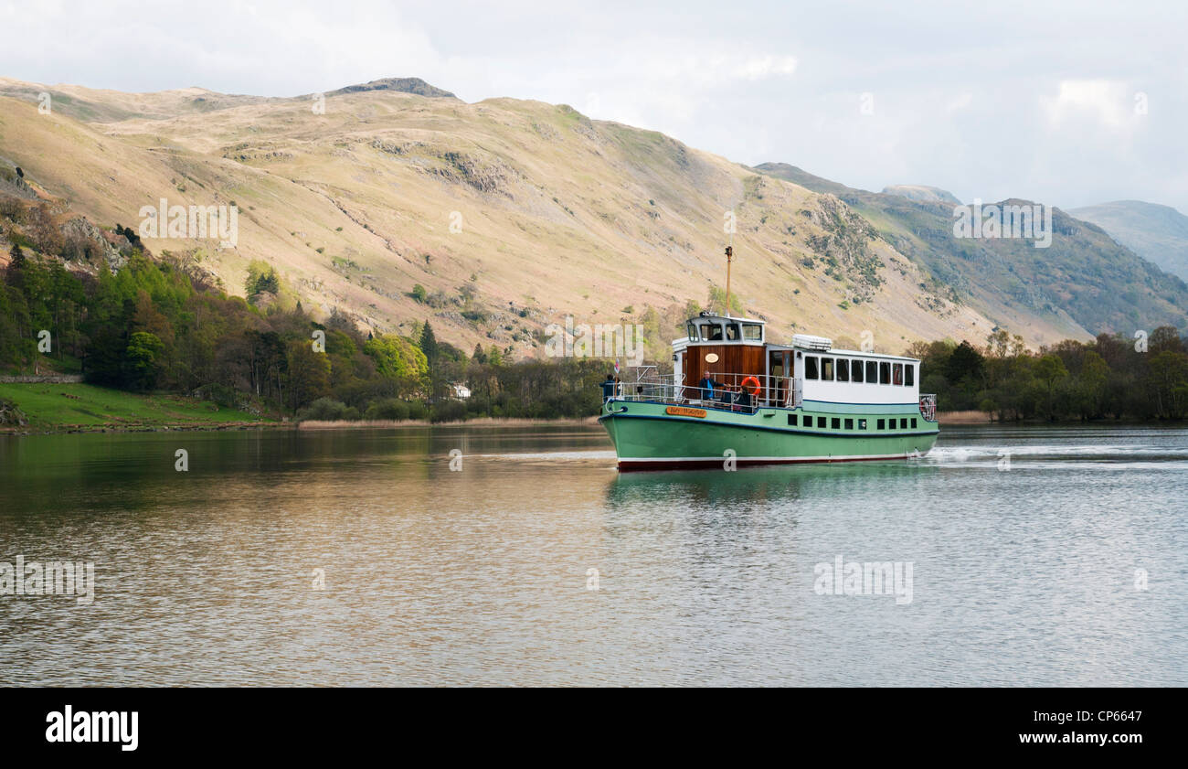 Ullswater Steamer "Lady Wakefield" departing from Glenridding Pier on ...