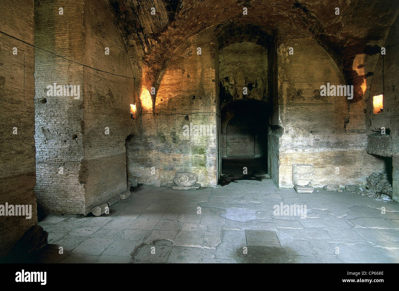 Lazio - Rome. Ruins of the tomb of Romulus on the Via Appia Stock Photo ...