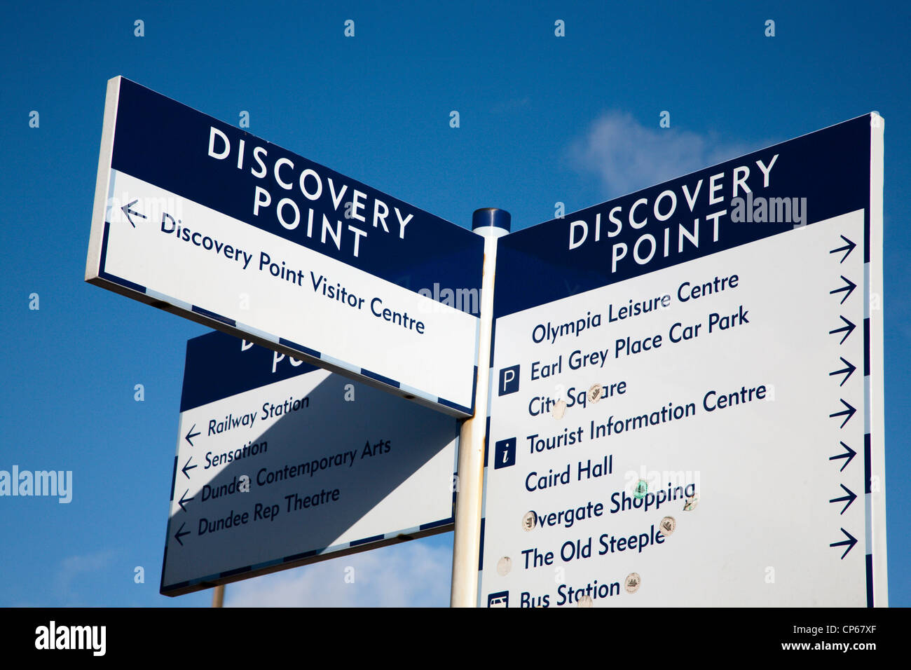 Tourist Signpost at Discovery Point Dundee Scotland Stock Photo - Alamy