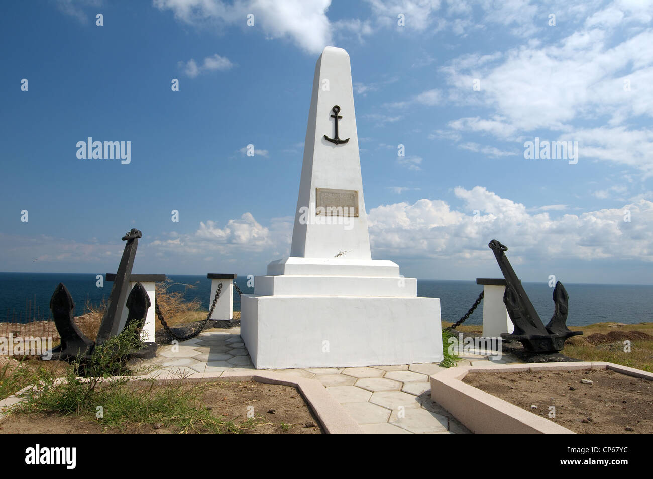 Monument to the Lost Seamen, Snake Island (Zmiinyi Island), Black Sea ...