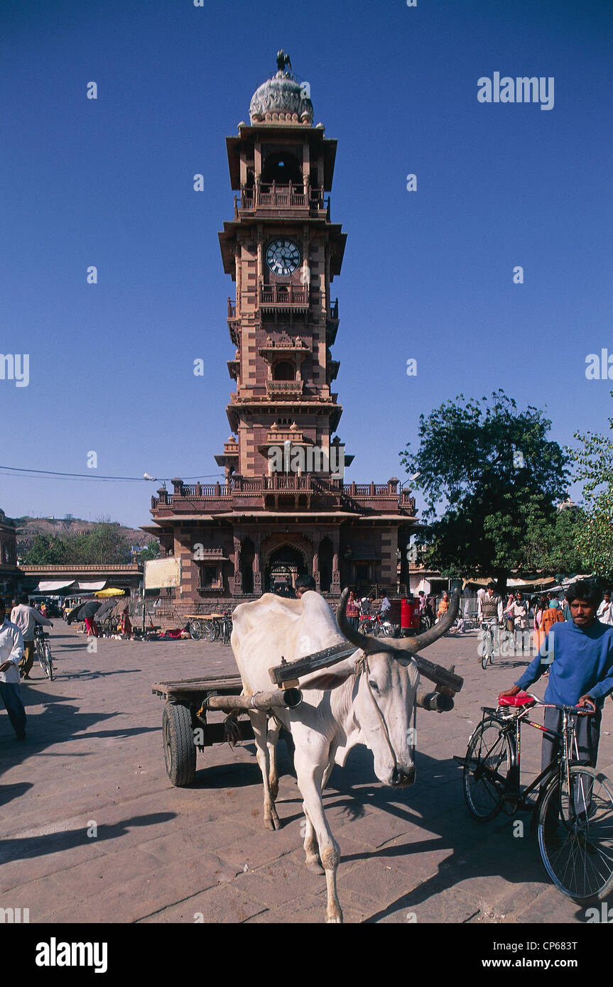 India - Rajasthan - Jodhpur. Sardar bazaar and clock tower Stock Photo ...