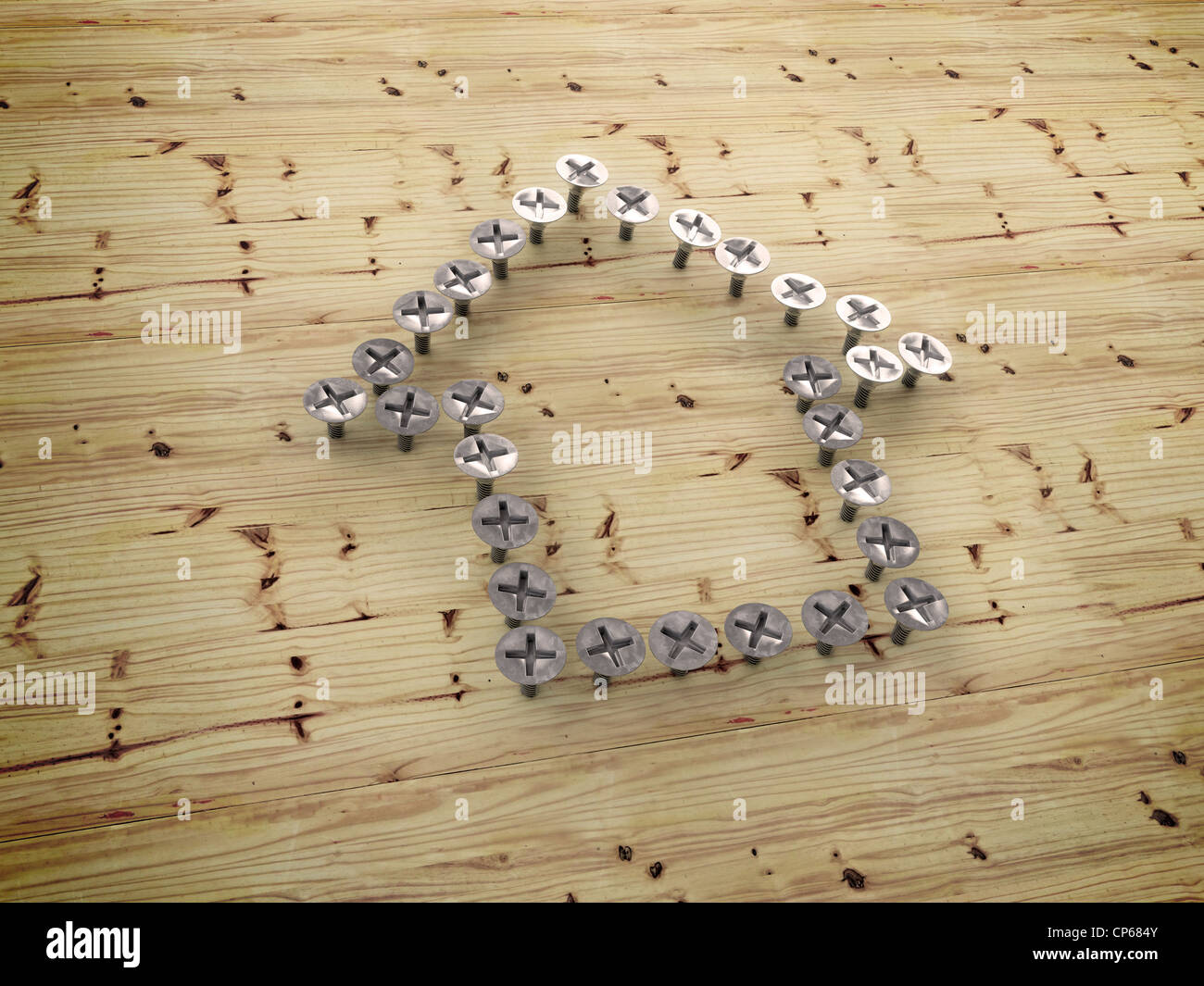 House symbol made out of screws Stock Photo - Alamy