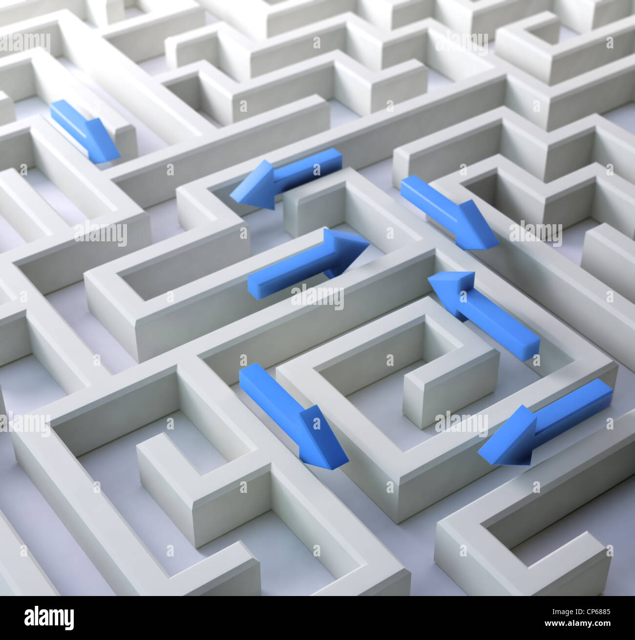 3D labyrinth with arrows leading in different directions Stock Photo ...