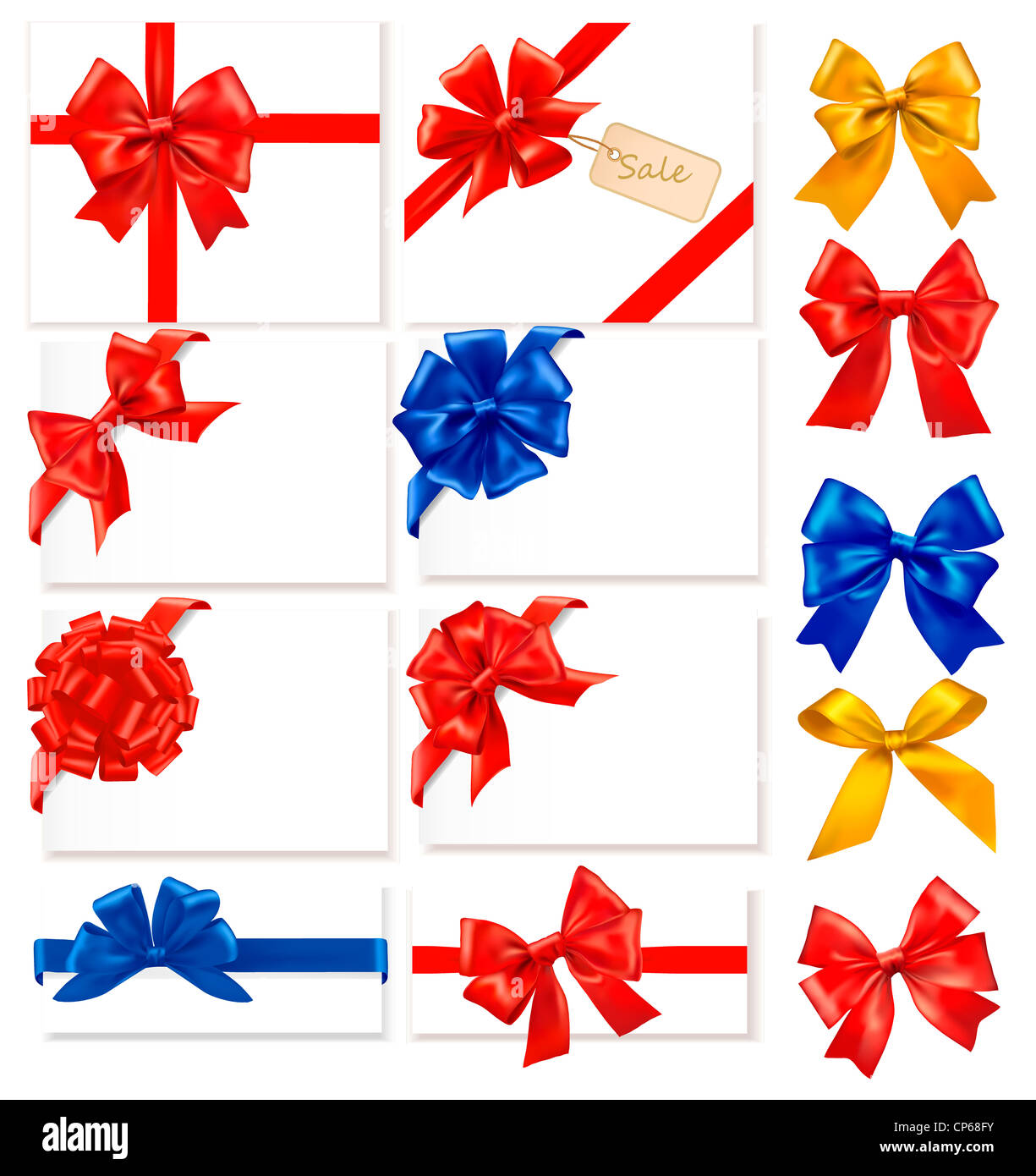 Big collection of color gift bows with ribbons Stock Photo - Alamy