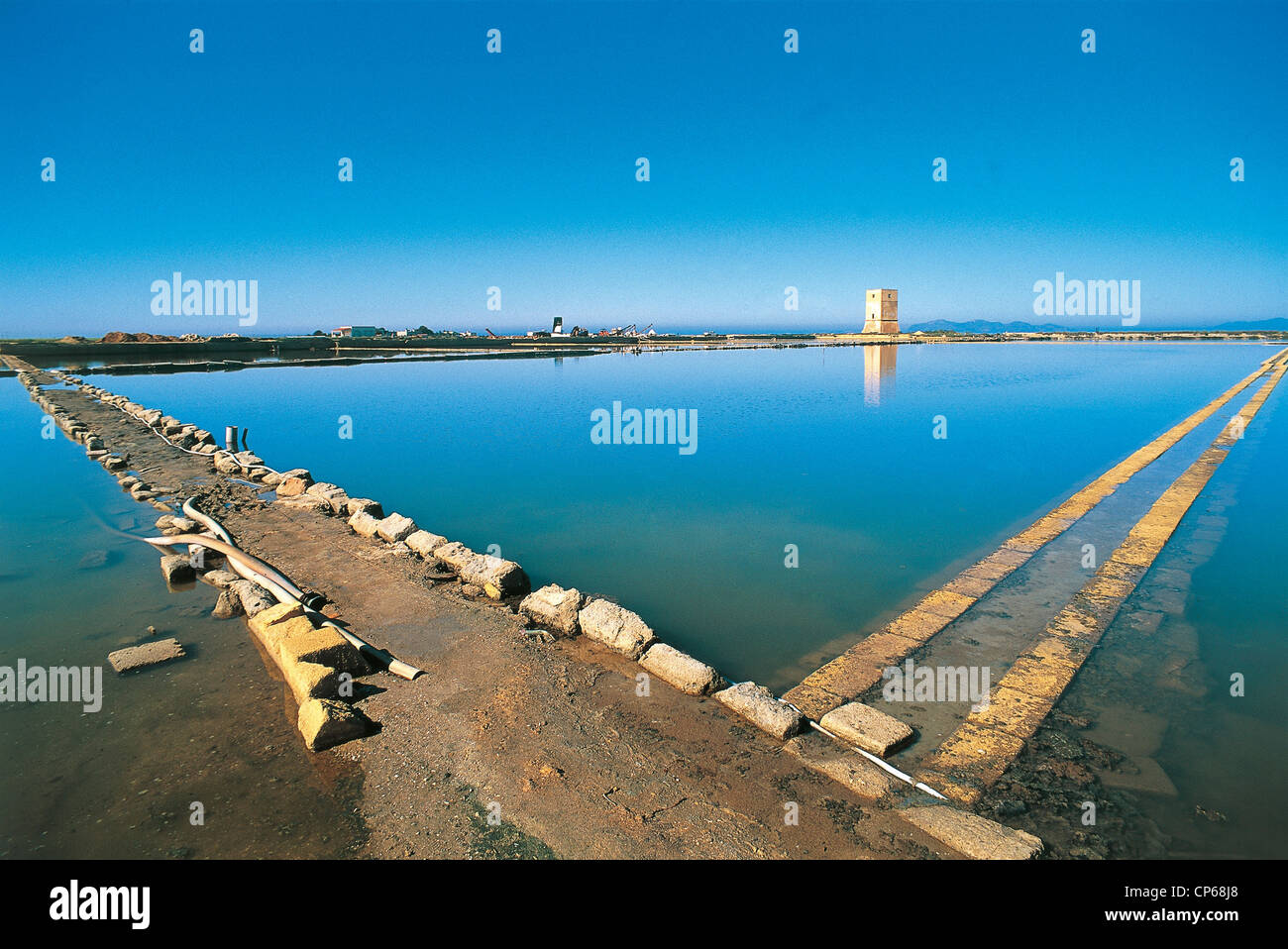 Sicily - Saline Natural Reserve of Trapani and Paceco. Tanks and Torre ...
