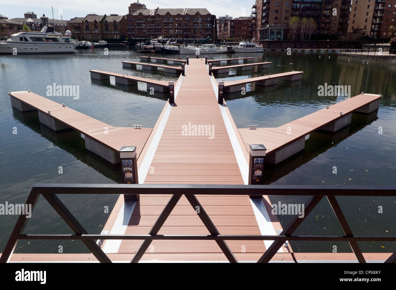 Floating pontoon type moorings at Limehouse Basin, Tower Hamlets ...