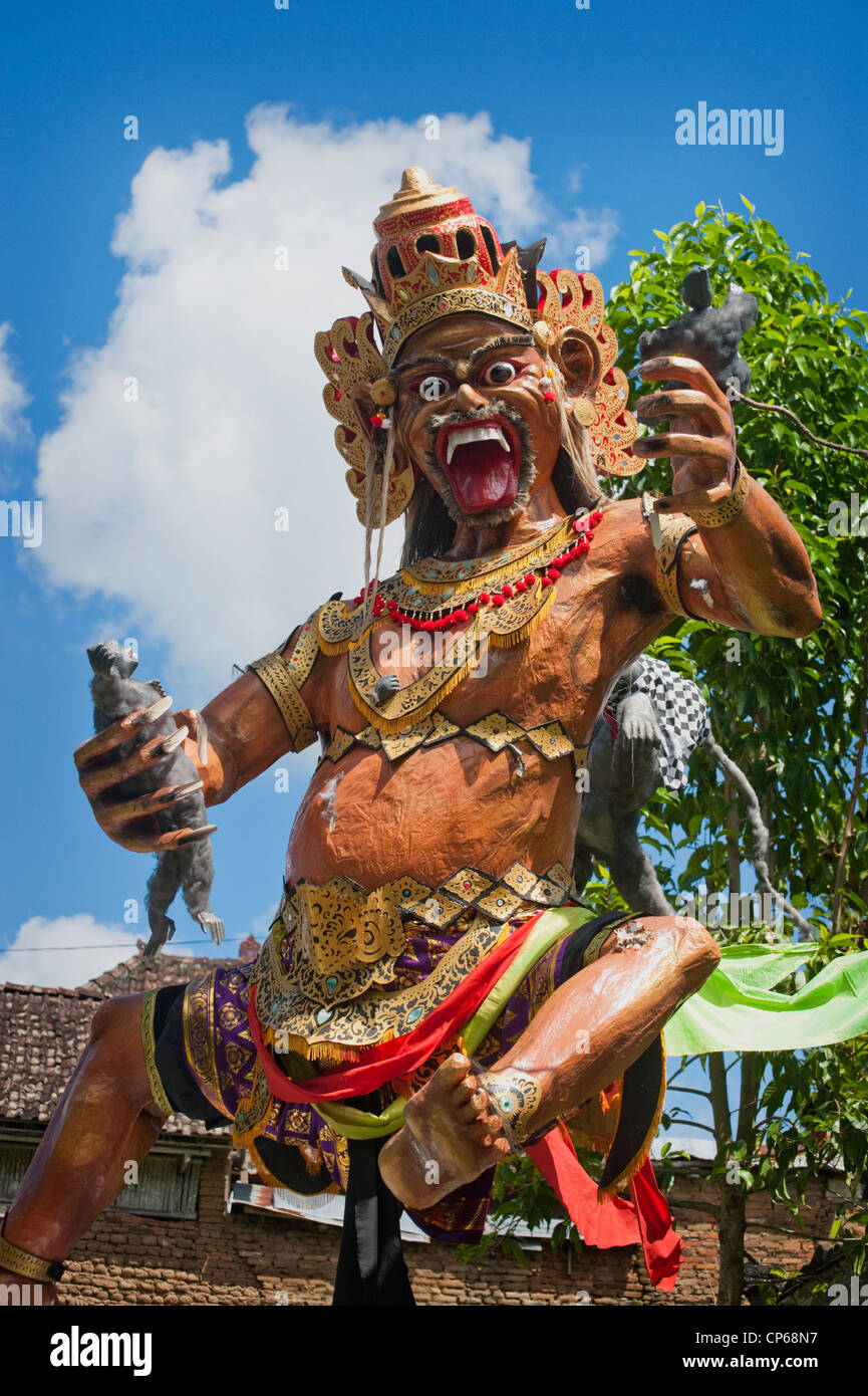 Ogoh-ogoh are statues built for the Ngrupuk parade, which takes place ...