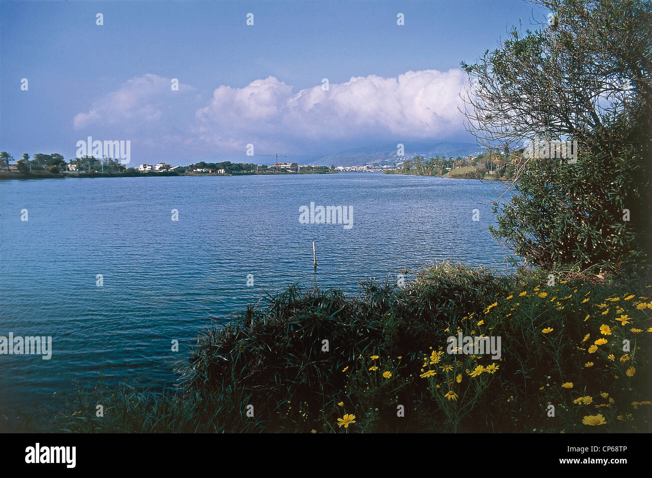 MESSINA STRAIT OF SICILY Nature Reserve LAGUNA LAKE OF HEAD PELORO ...