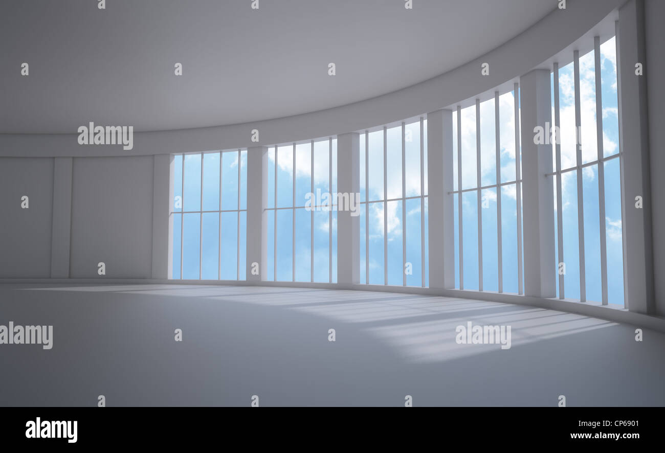Large window empty interior view Stock Photo - Alamy