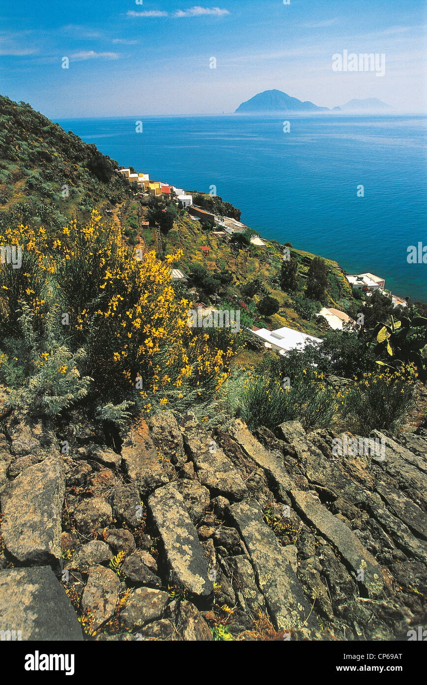 Sicily - Aeolian Islands - Island Alicudi, stone staircase Stock Photo ...