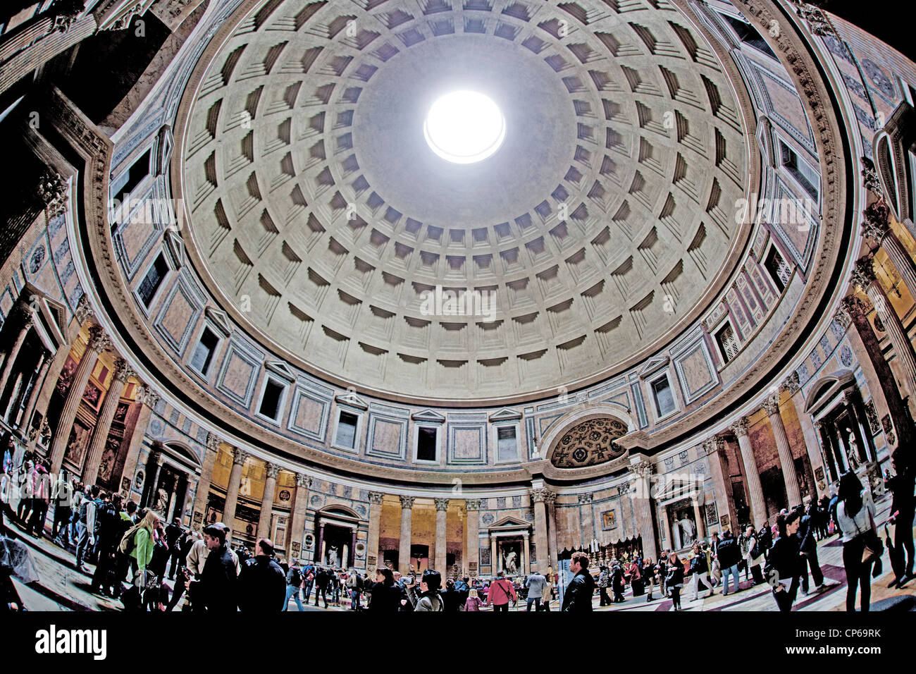 Pantheon interior, Rome, Italy showing concrete dome Stock Photo - Alamy