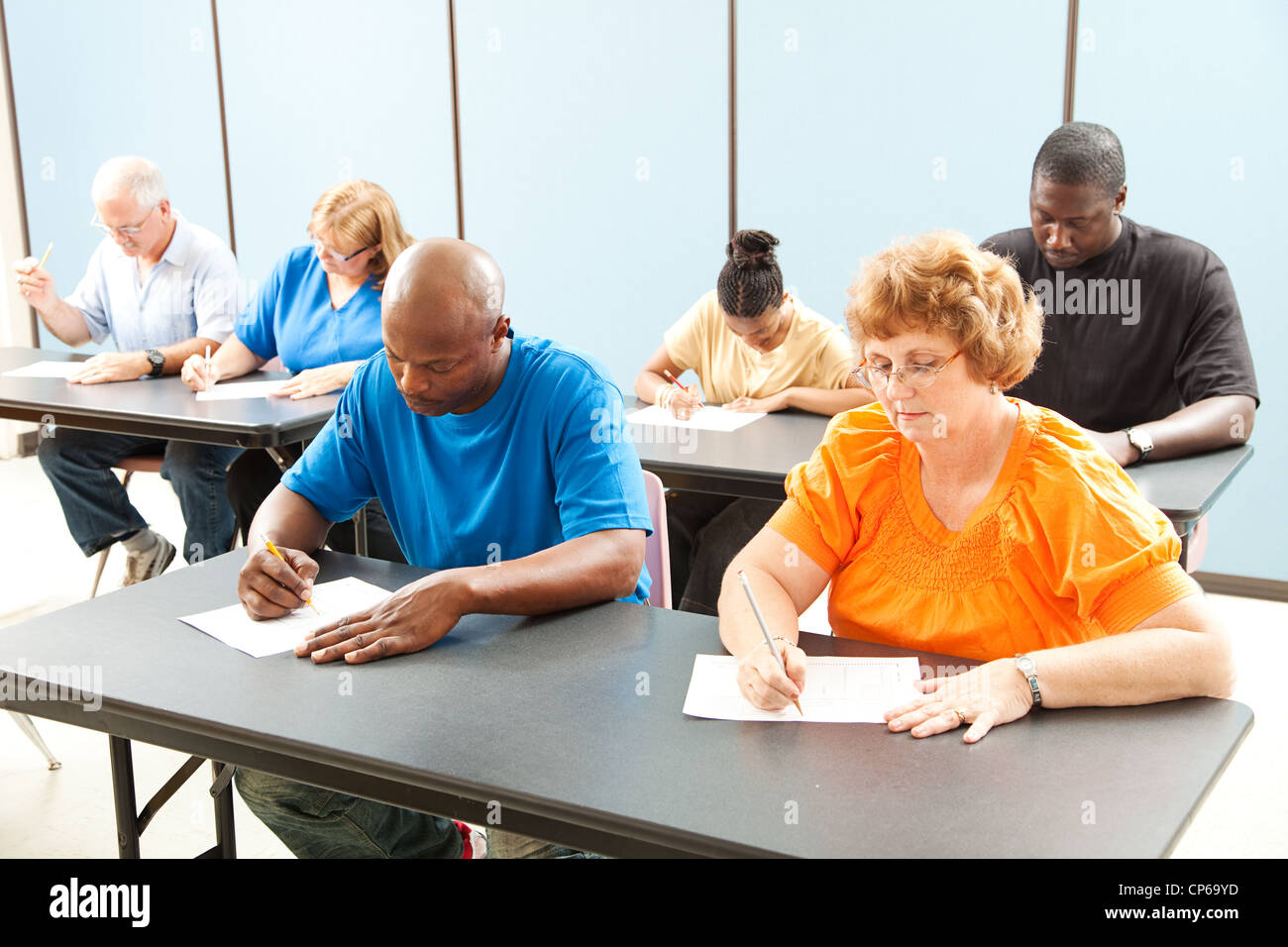 Diverse adult class test hi-res stock photography and images - Alamy