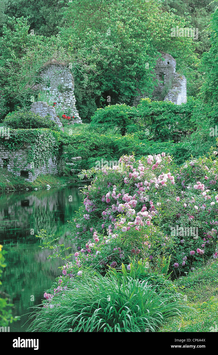 Lazio Province Of Latin Garden Oasis Of Ninfa Stock Photo - Alamy