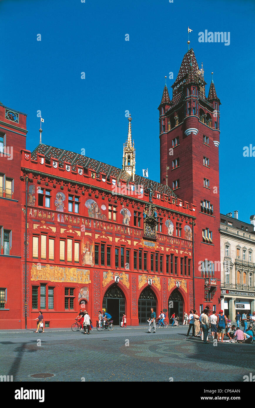 Switzerland - Canton of Basel - Basel. The Town Hall (Rathaus), built ...