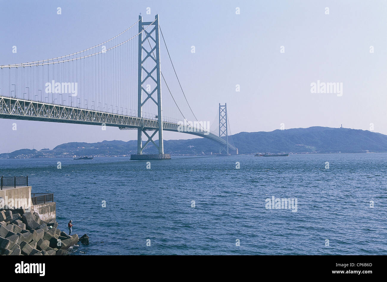 Japan - Kansai - Kobe (west), the Akashi-Kaikyo bridge, completed in ...
