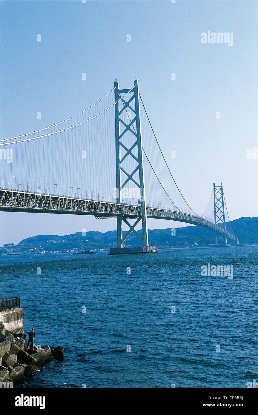 Japan - Kansai - Kobe (west), the Akashi-Kaikyo bridge, completed in ...