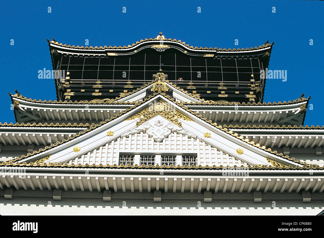 Japan - Kansai - Osaka. The Osaka-jo Castle ', architectural detail ...