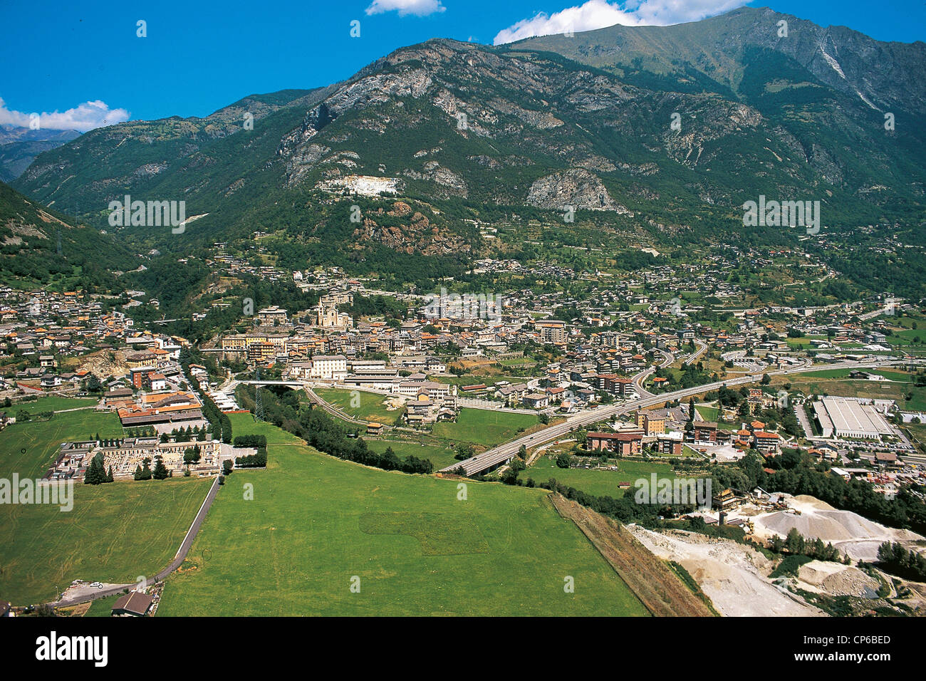 Valle D'Aosta Chatillon Aerial View Stock Photo - Alamy