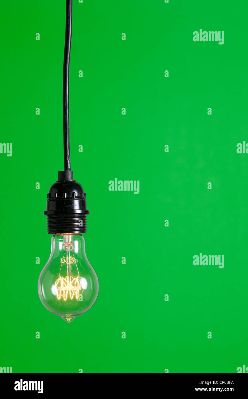 Green Energy Light Bulb Stock Photo - Alamy