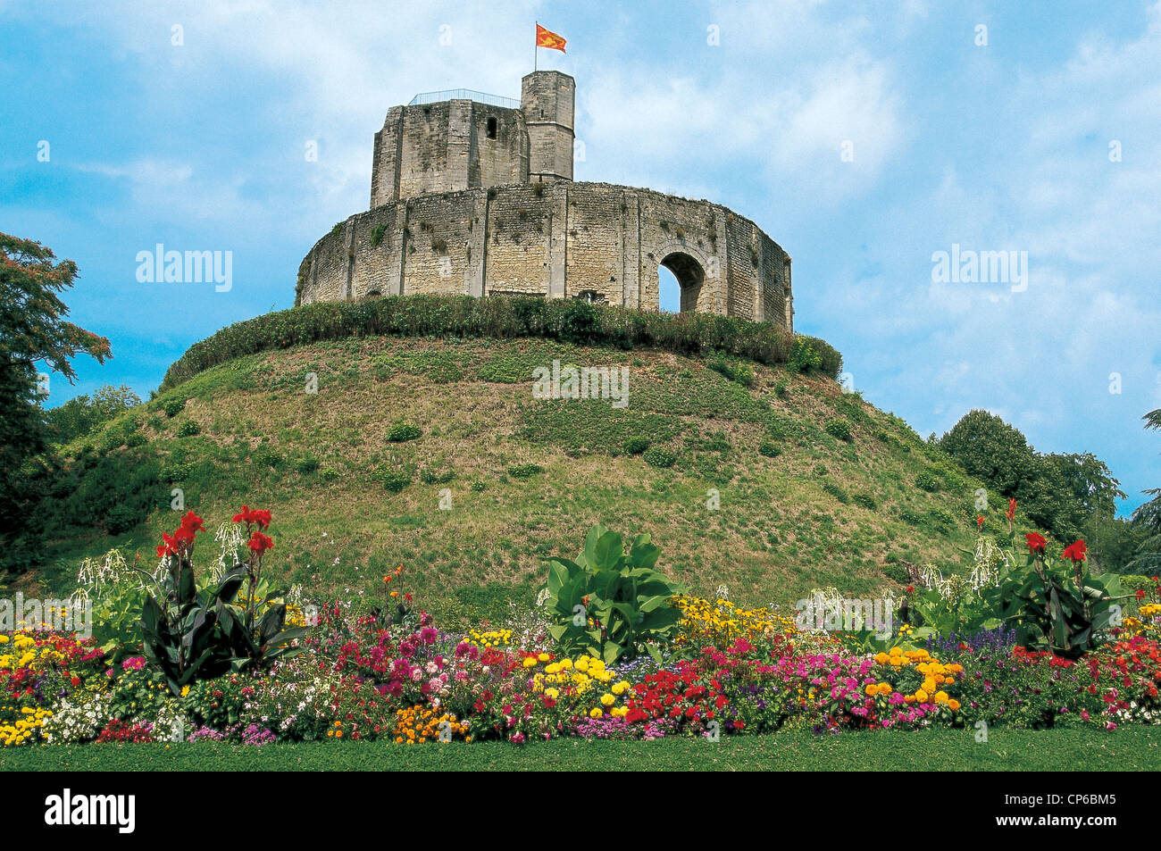 France - Upper Normandy, Gisors. The castle, the Dungeon polygon and ...