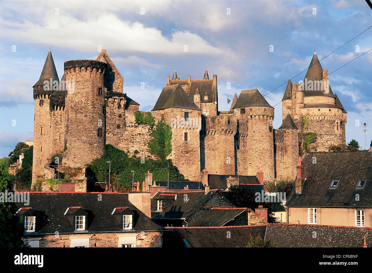 France - Brittany - Vitro. The Castle. View from street of Rennes Stock ...