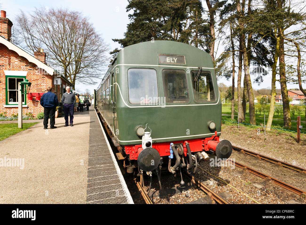 A "Diesel Train" standing at "Holt Station" on the "North Norfolk ...