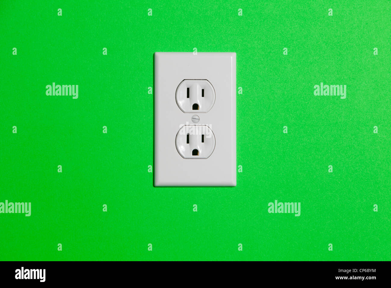 Green Wall outlet Stock Photo - Alamy