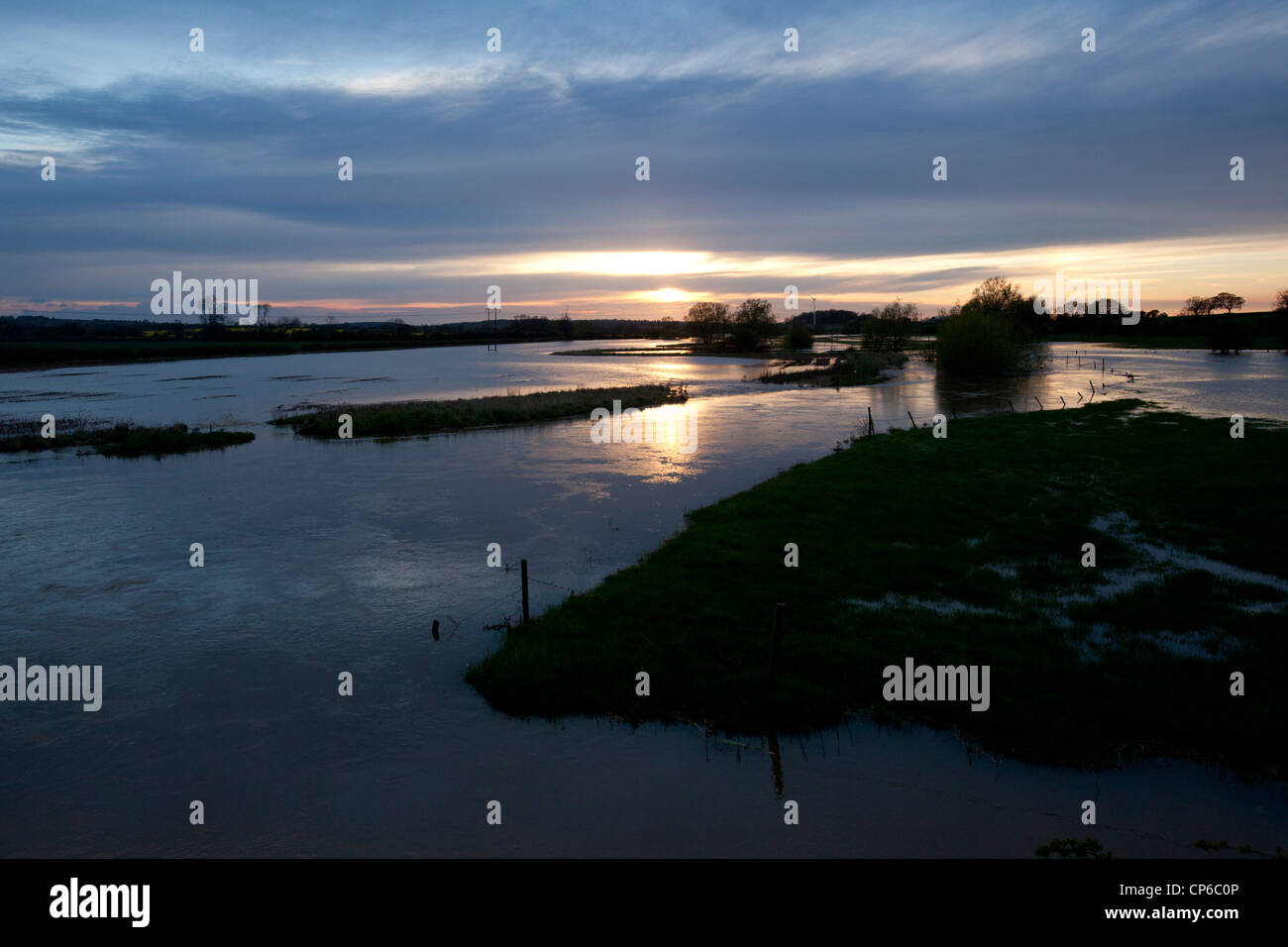 The River Anker after flooding it`s banks at Alder Mill, Pinwall, near ...