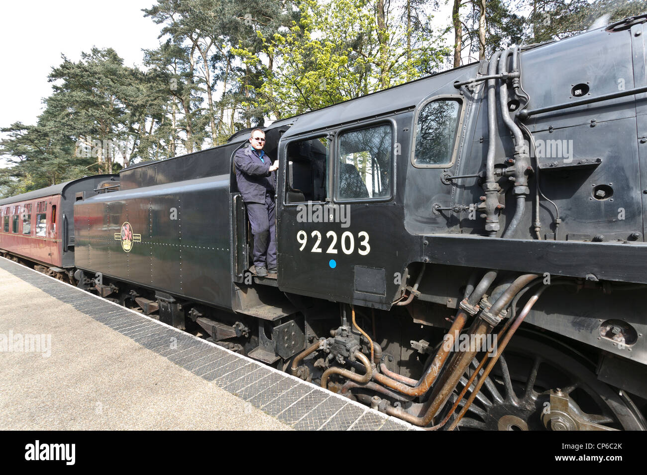 The "Black Prince" locomotive standing at Holt station on the "North ...